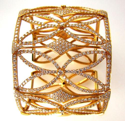 10.00CT ESTATE DIAMOND BANGLE CUFF BRACELET 18K ROSE GOLD MICRO PAVE G – Treasurly by Dima Inc