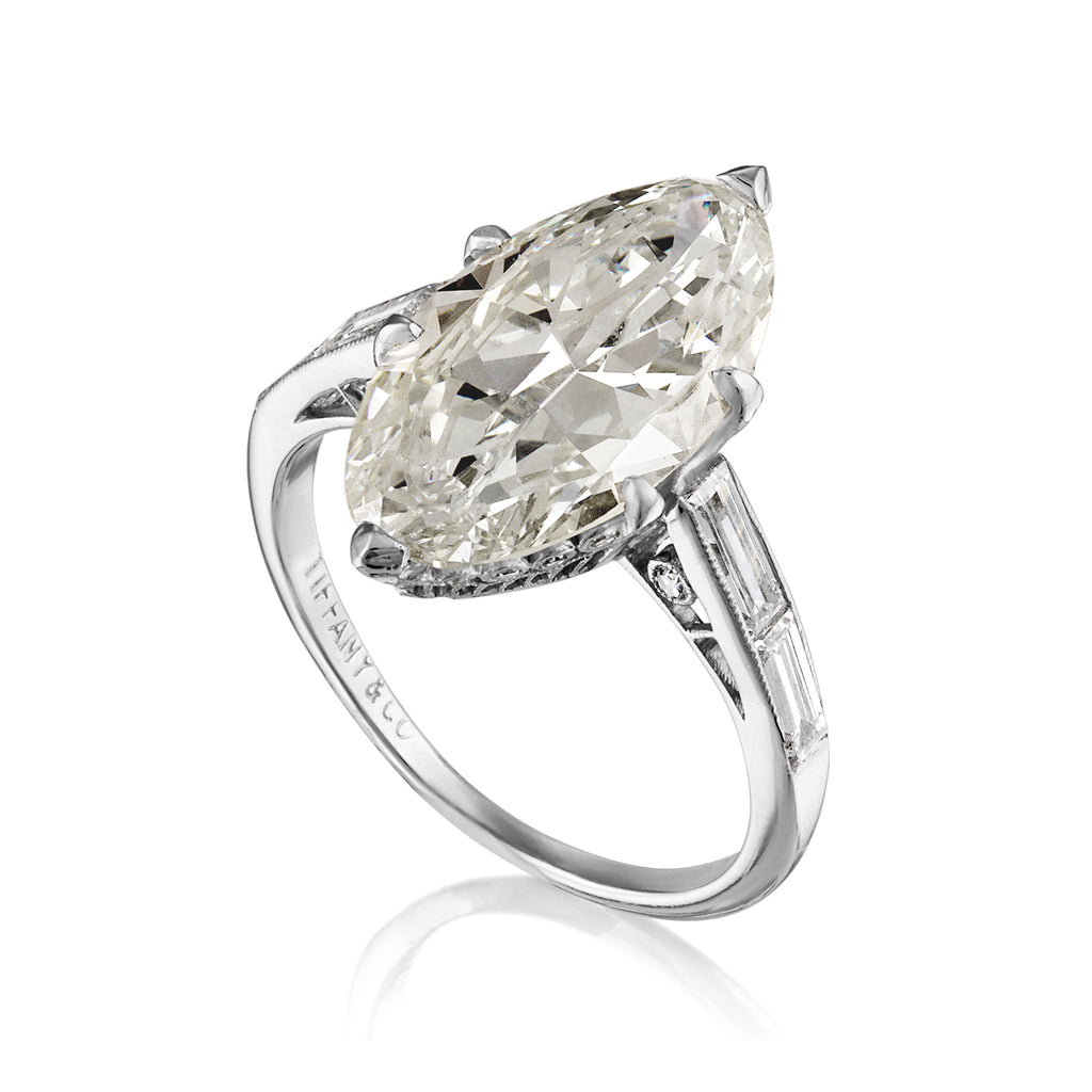 GIA Art Deco 5.58ct Old European Marquise MOVAL Cut Diamond Platinum R ...