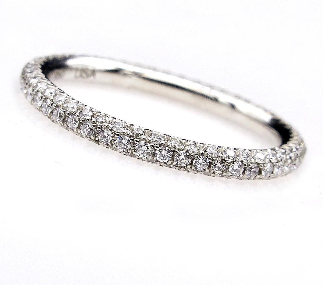 1.30ct Platinum 3 Row Pave Diamond Full Eternity WEDDING ANNIVERSARY B ...