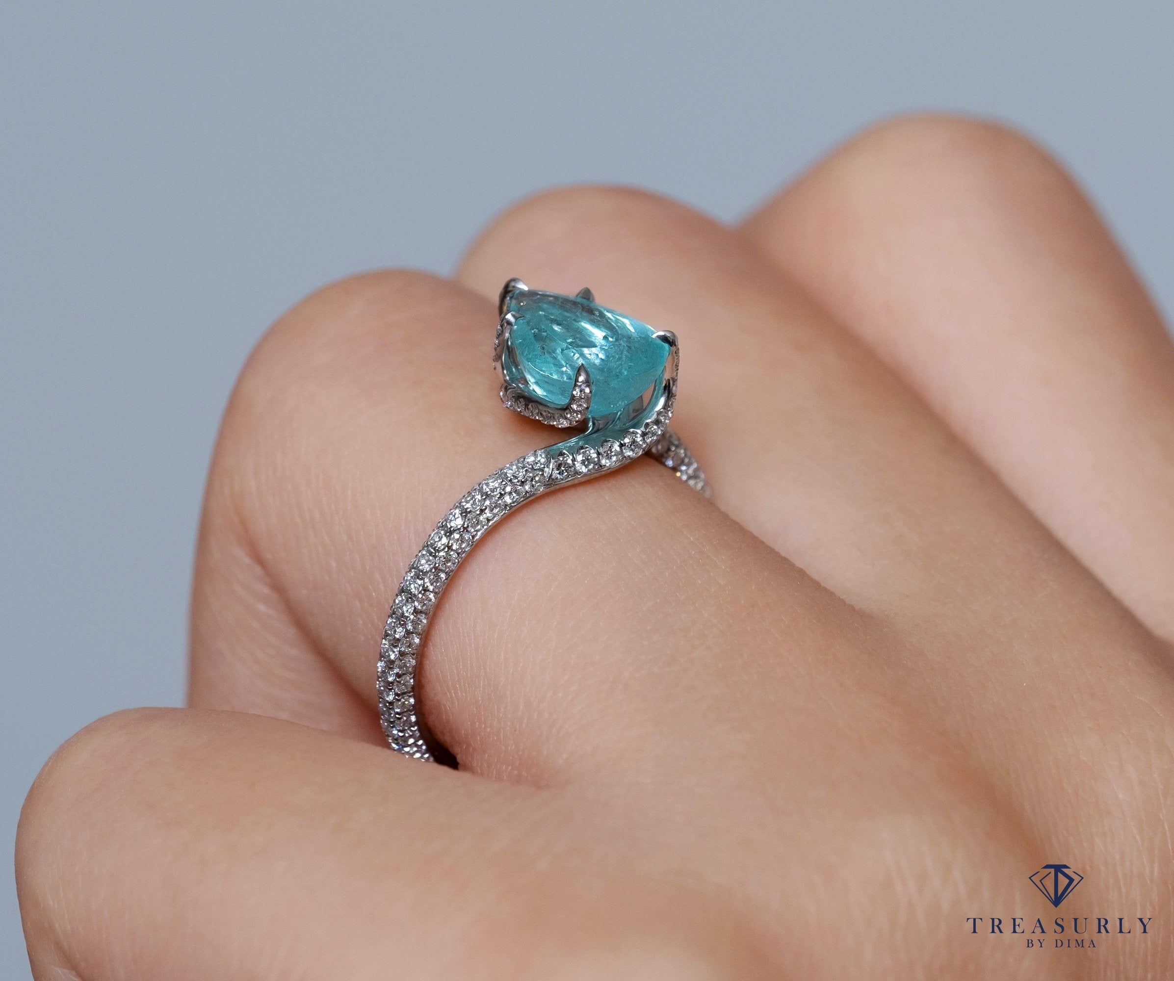 GIA 2.84ct Natural PARAIBA TOURMALINE Pear Shape Diamond Platinum "Dal ...