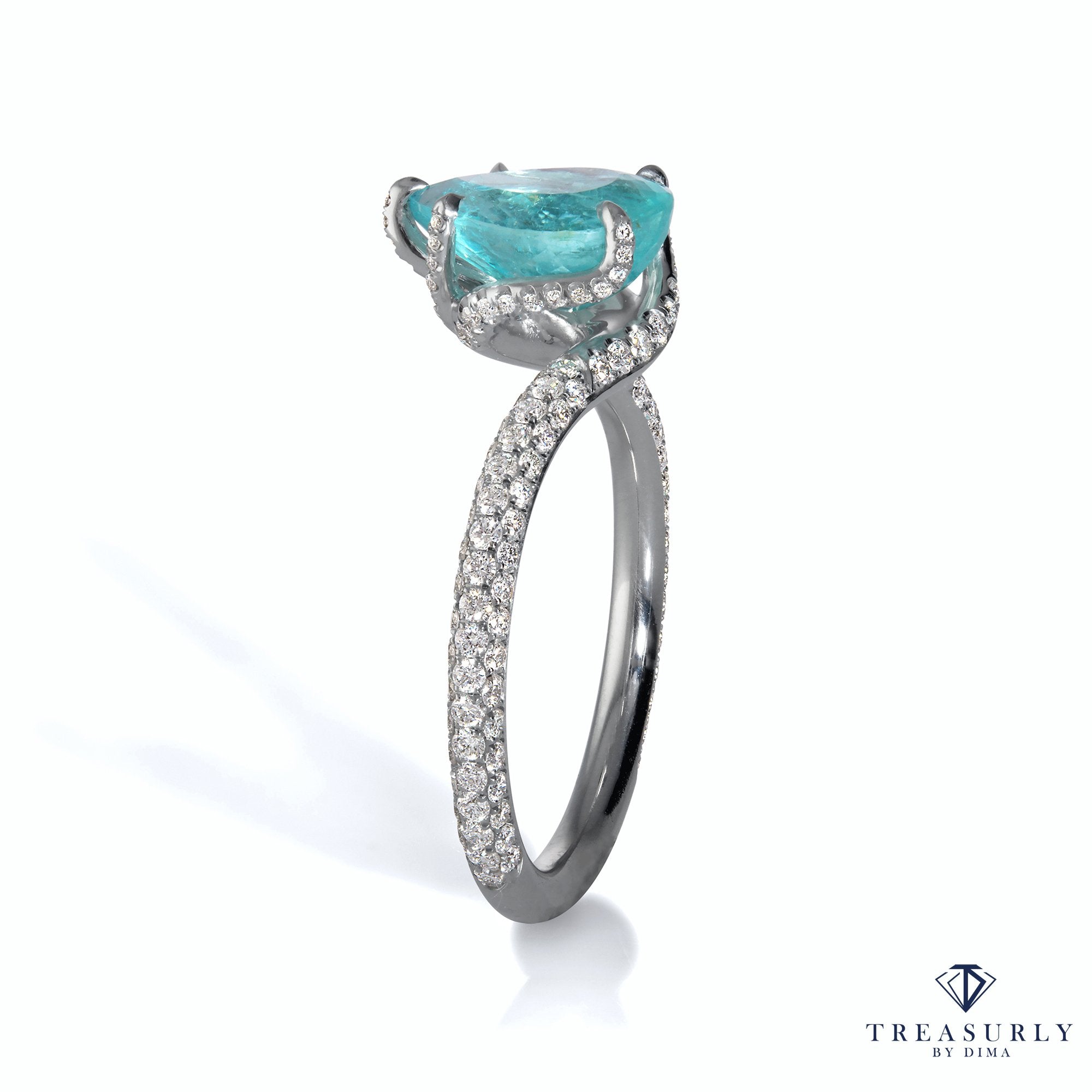 GIA 2.84ct Natural PARAIBA TOURMALINE Pear Shape Diamond Platinum "Dal ...